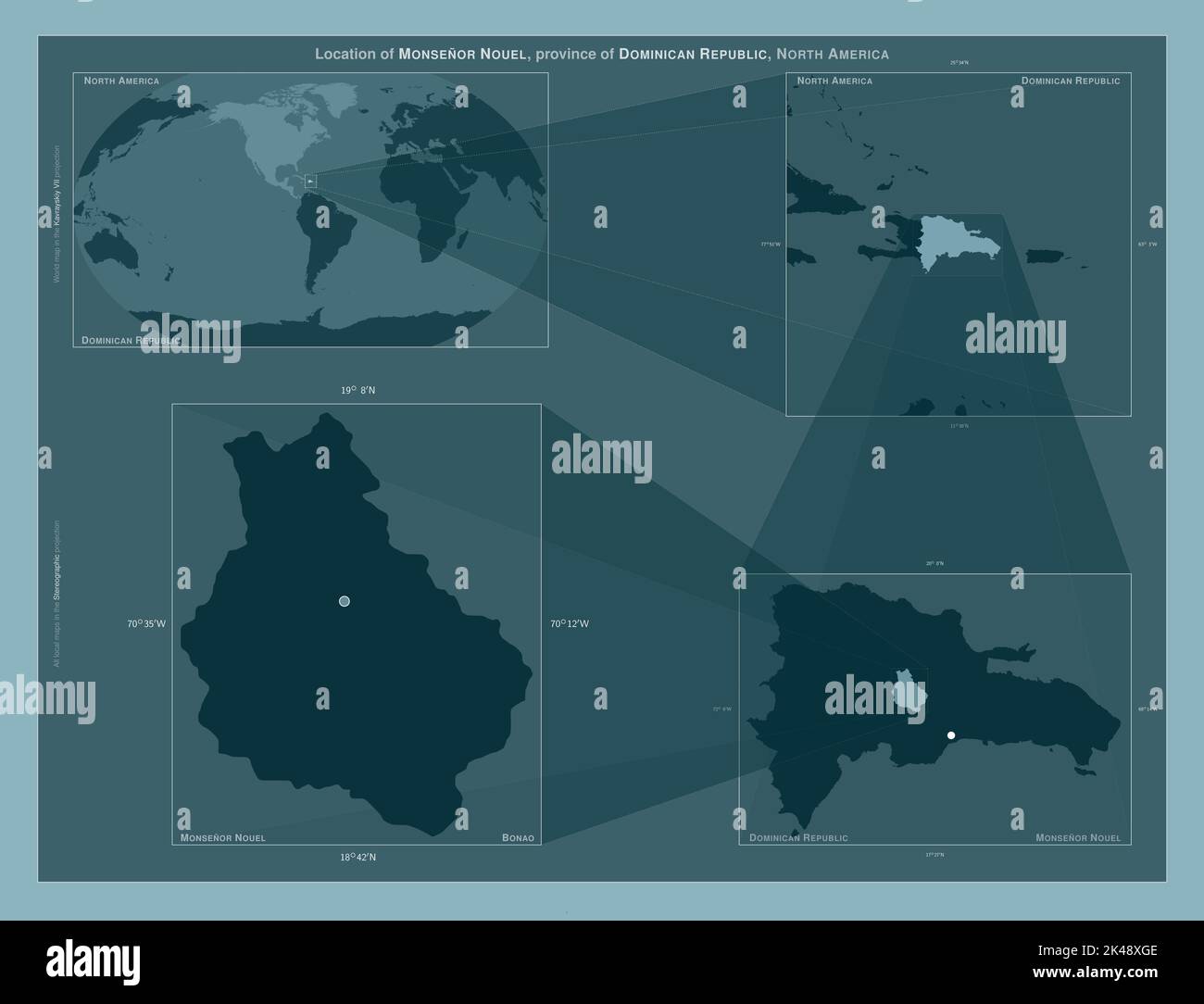 Monsenor Nouel, province of Dominican Republic. Diagram showing the ...