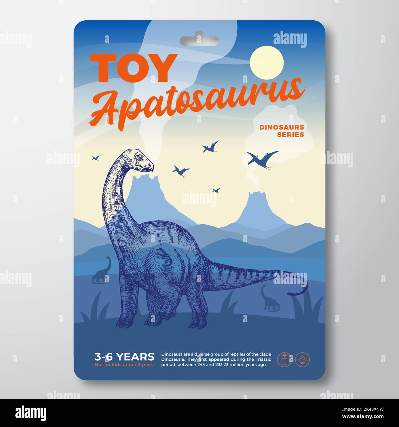 Toy Dinosaur Label Template. Abstract Vector Packaging Design Layout ...