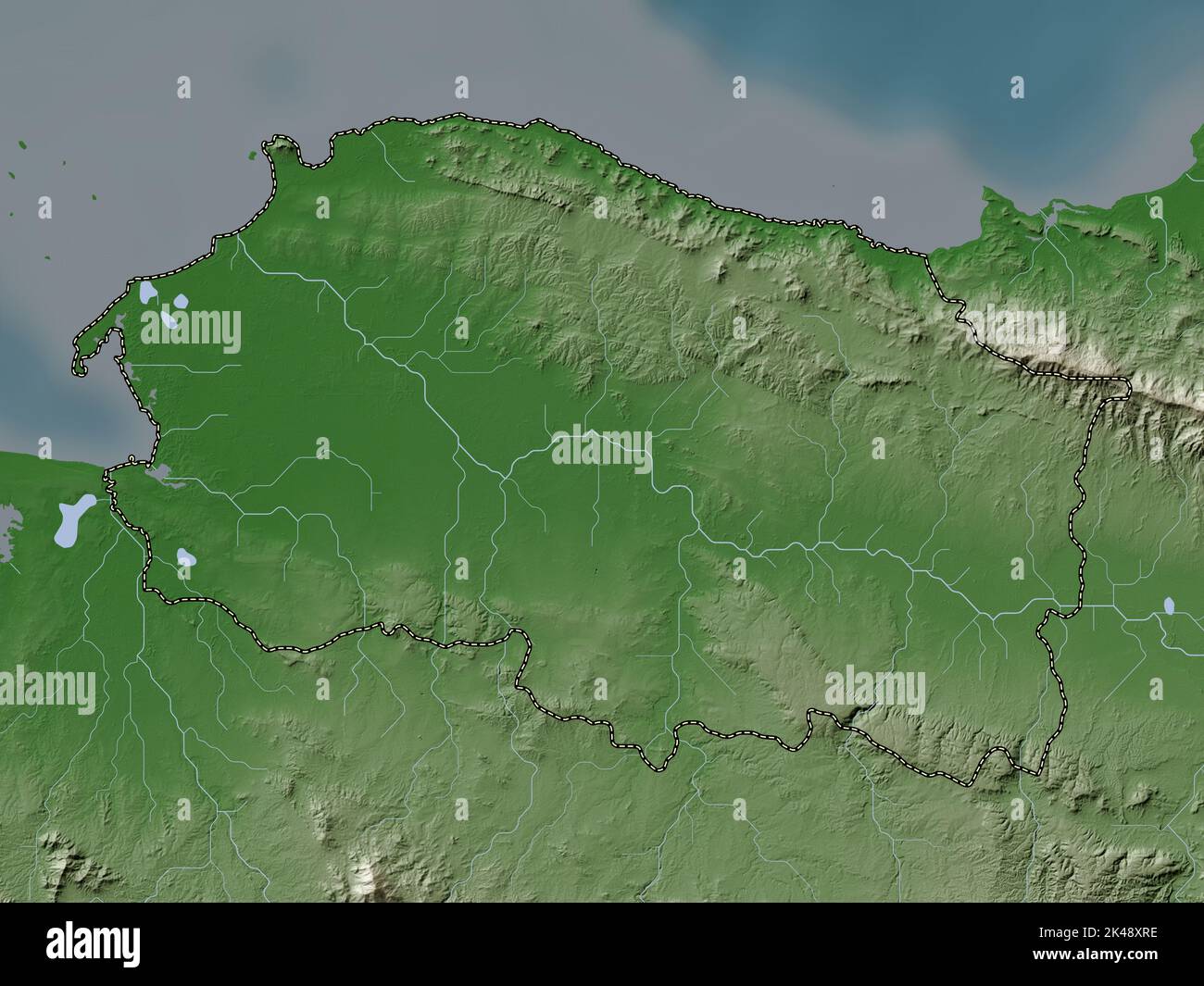 Monte Cristi, province of Dominican Republic. Elevation map colored in ...