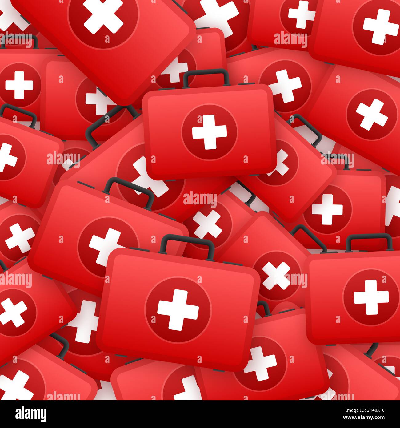 Cartoon icon with red first aid on white background for medical design ...