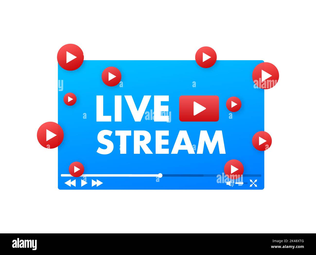 Live stream Badge, Emblem for broadcasting or online tv stream. Vector ...