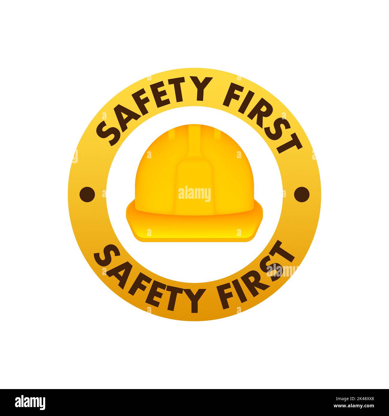 Safety First shield sign. Health and safety. Vector stock illustration ...