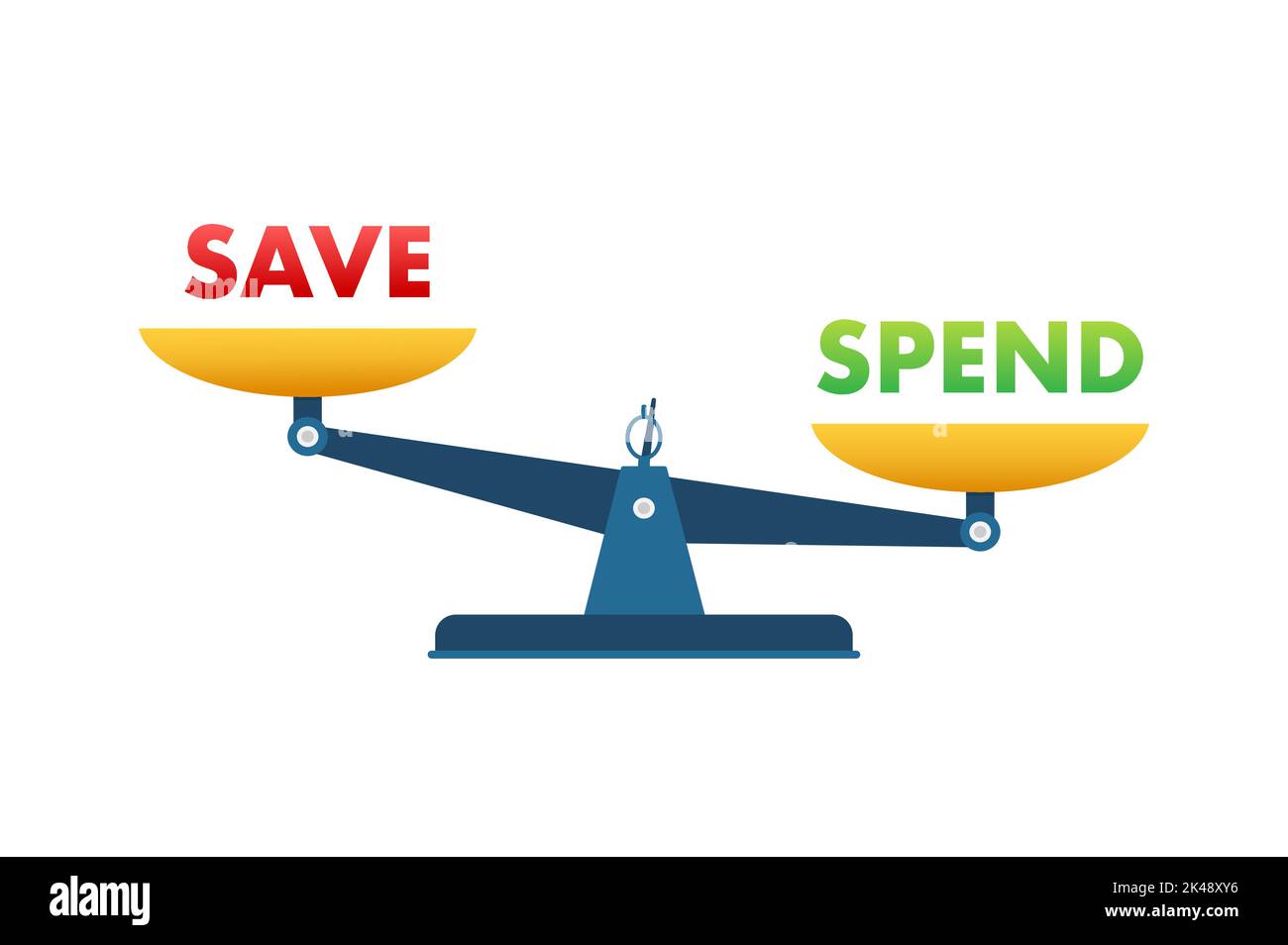 Save or spend balance on the scale. Balance on scale. Business Concept ...