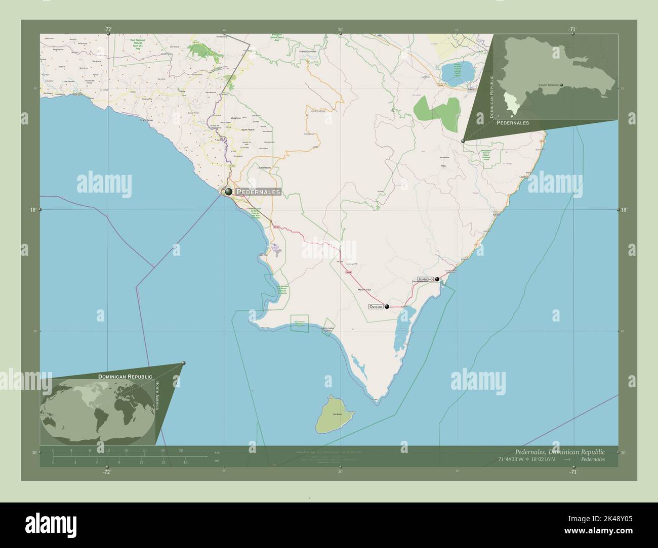 Pedernales, province of Dominican Republic. Open Street Map. Locations ...