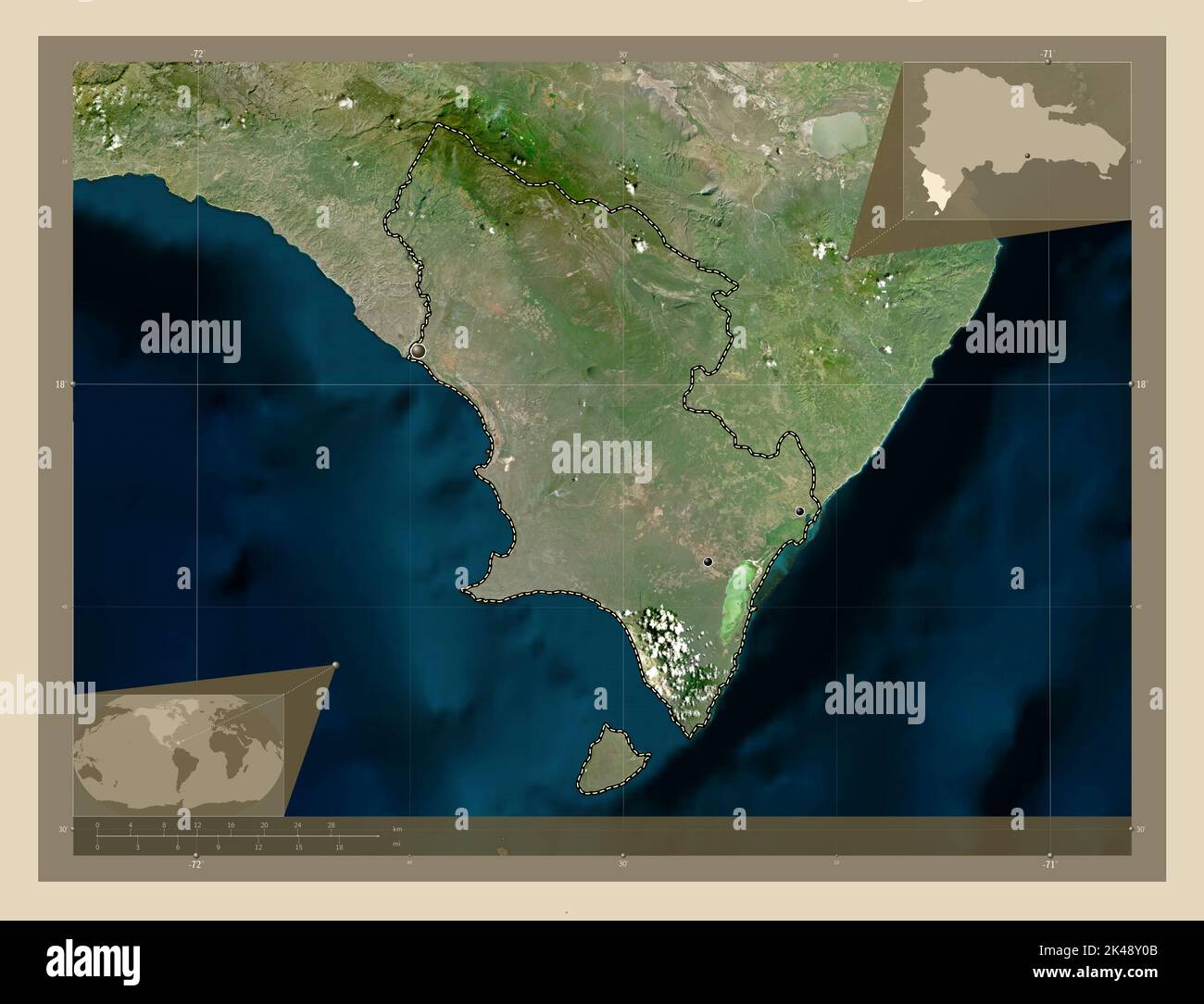 Pedernales, province of Dominican Republic. High resolution satellite ...