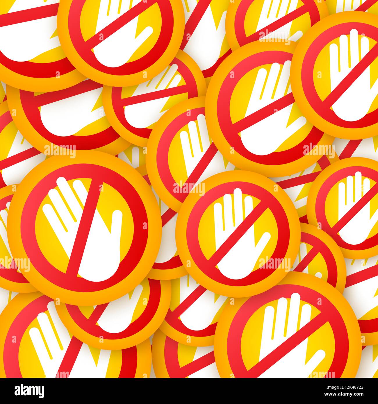 Hand holding placard stop on white background. Danger symbol. Web ...