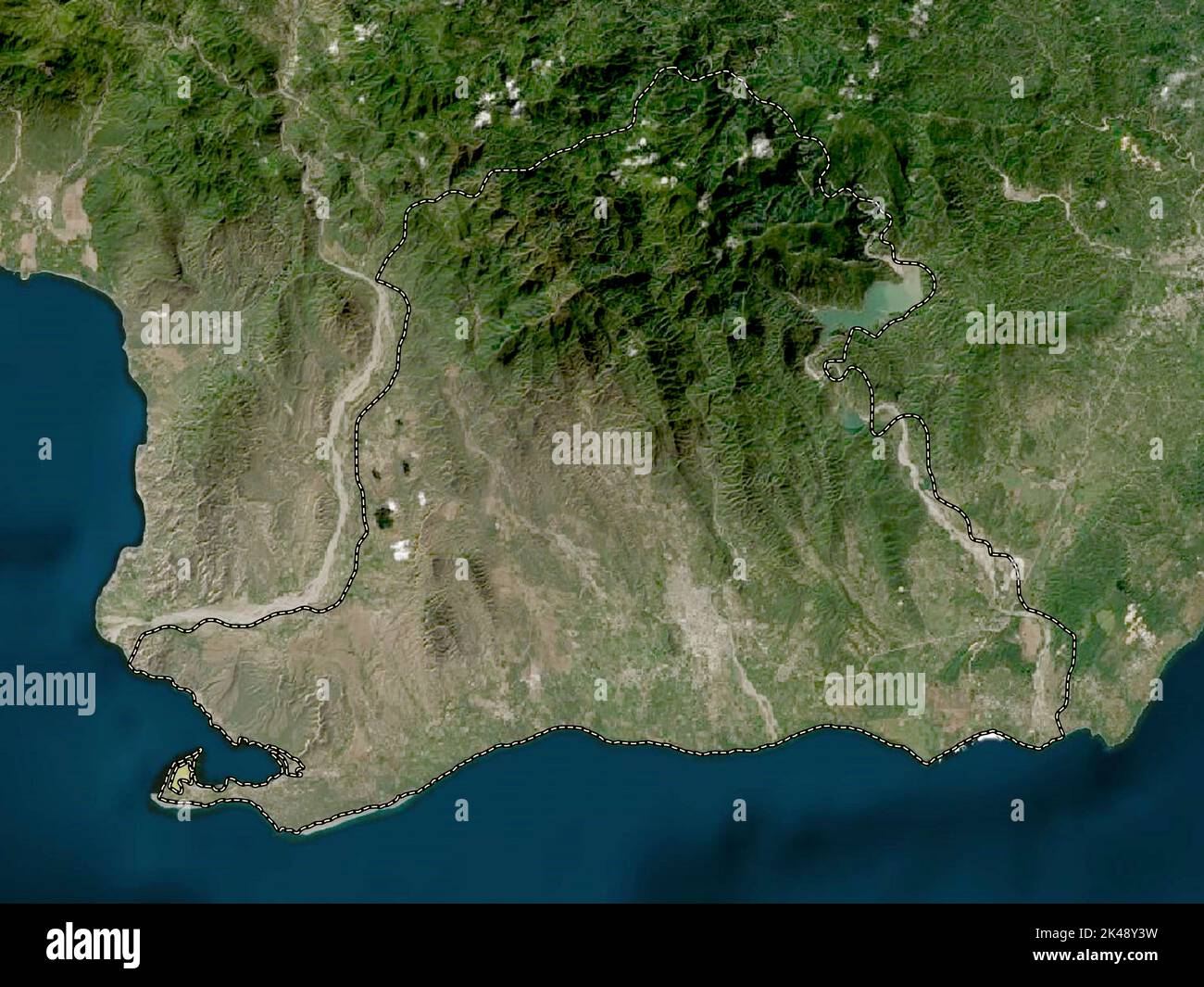 Peravia, province of Dominican Republic. Low resolution satellite map ...