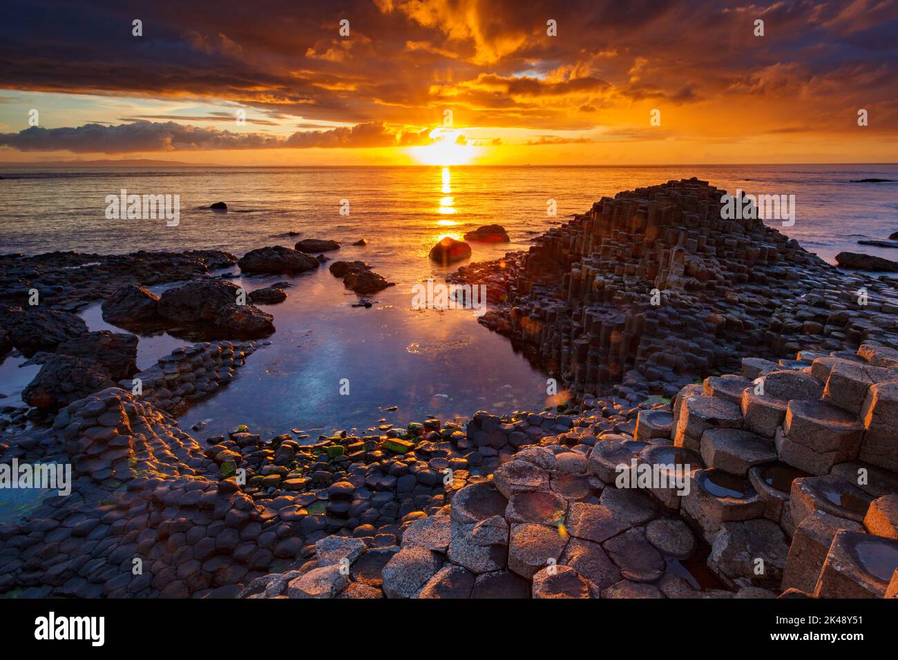Irish sea sunset over northern ireland hi-res stock photography and ...