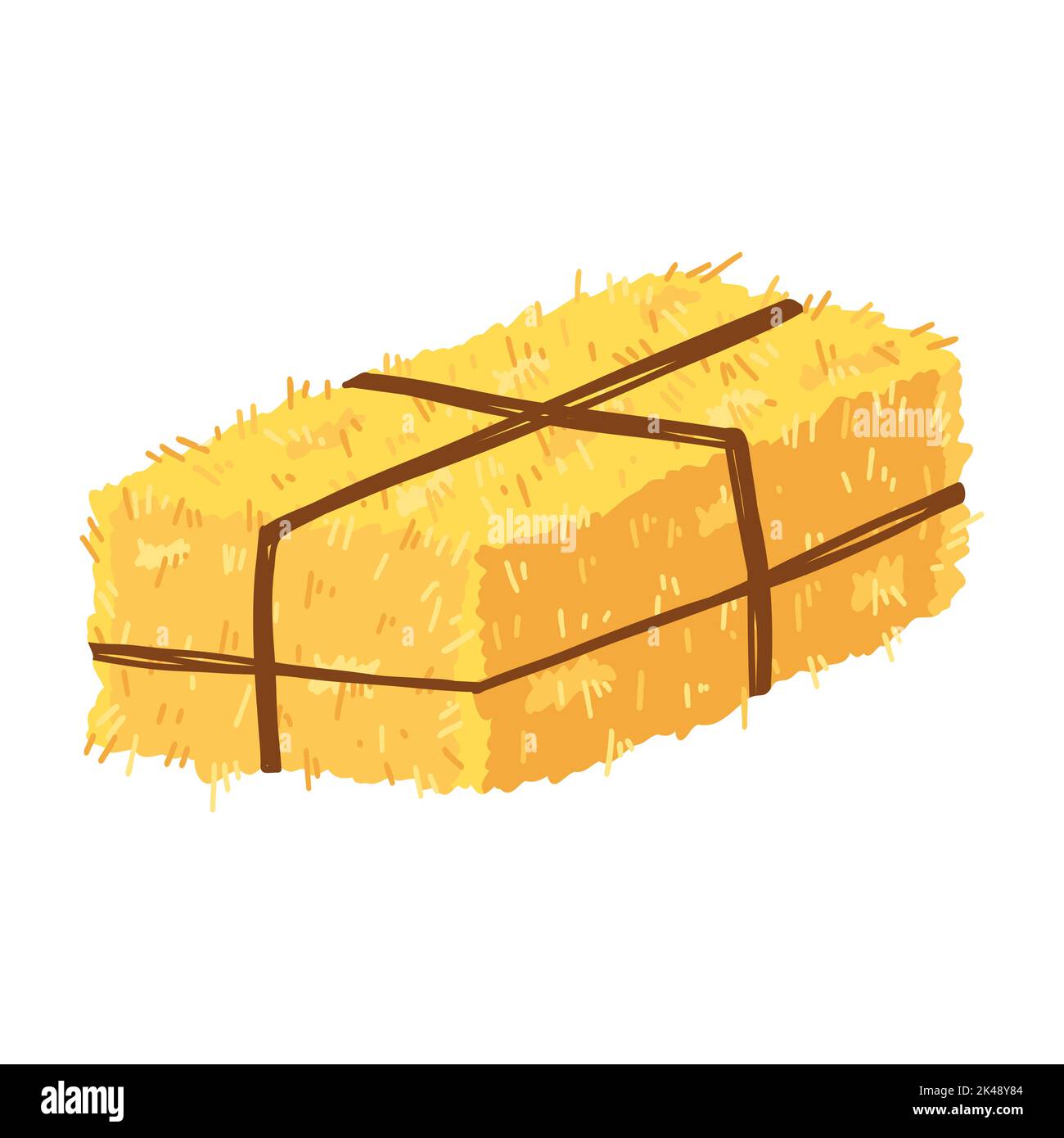 Agricultural haycock in cartoon flat style, rural hay rolled stack ...