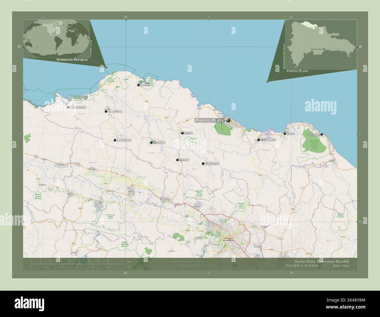 Puerto Plata, province of Dominican Republic. Open Street Map ...