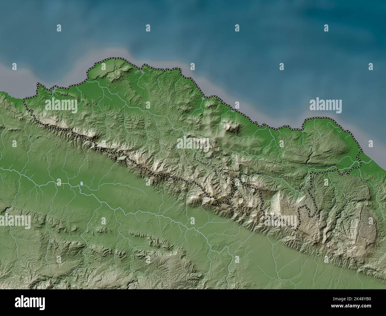 Puerto Plata, province of Dominican Republic. Elevation map colored in ...