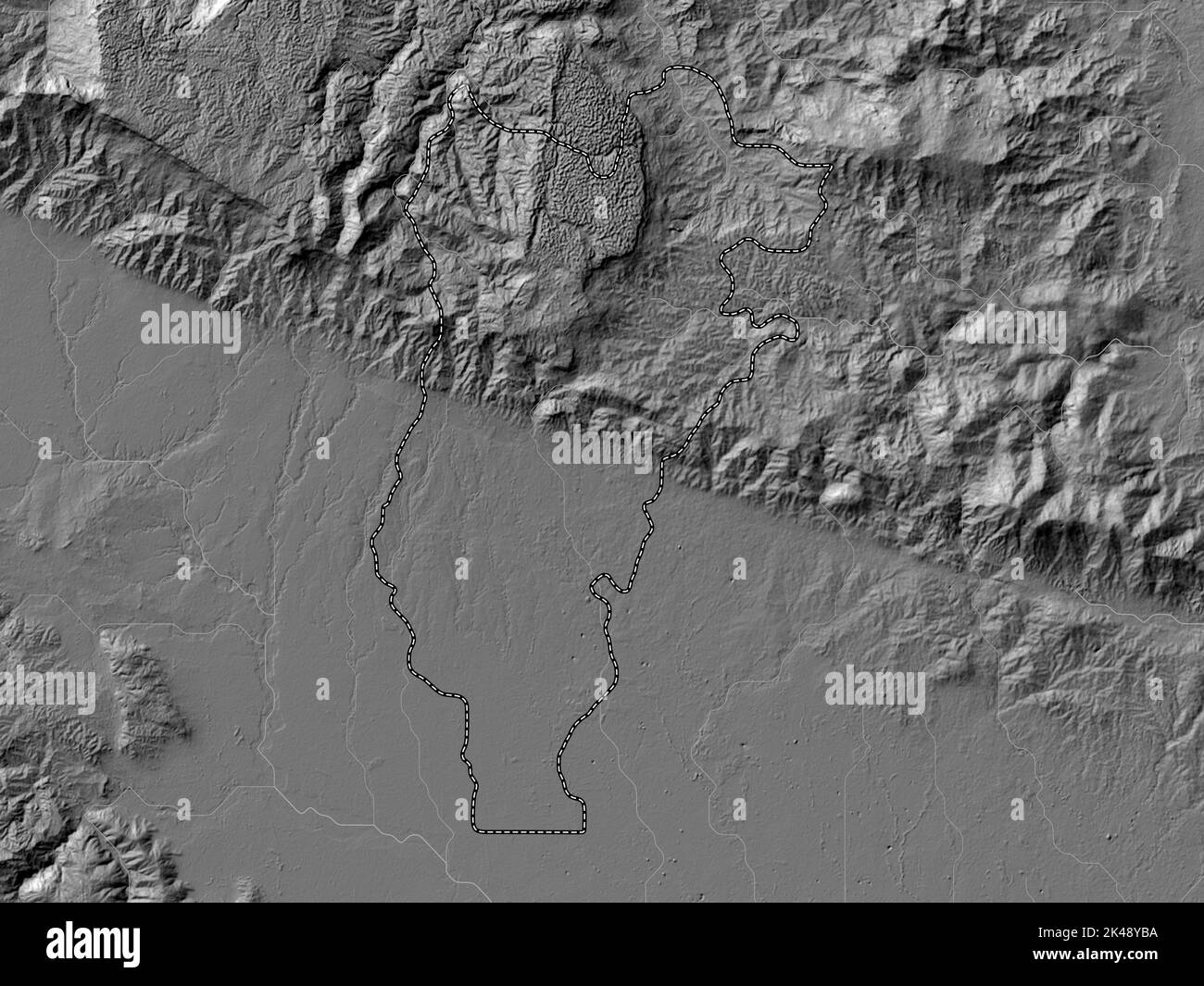 Salcedo, province of Dominican Republic. Bilevel elevation map with ...