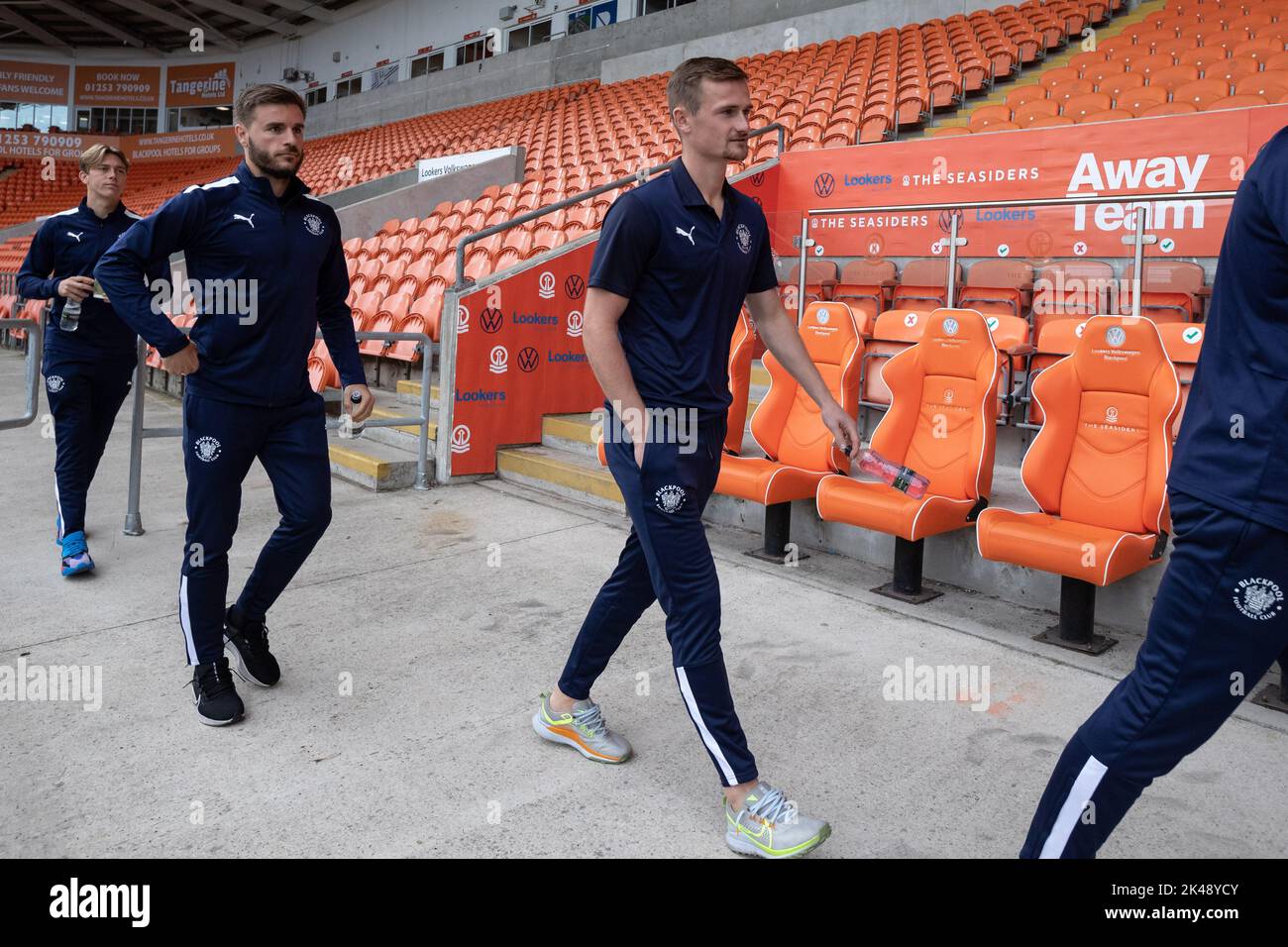 The Blackpool squad arrive for the Sky Bet Championship match Blackpool ...