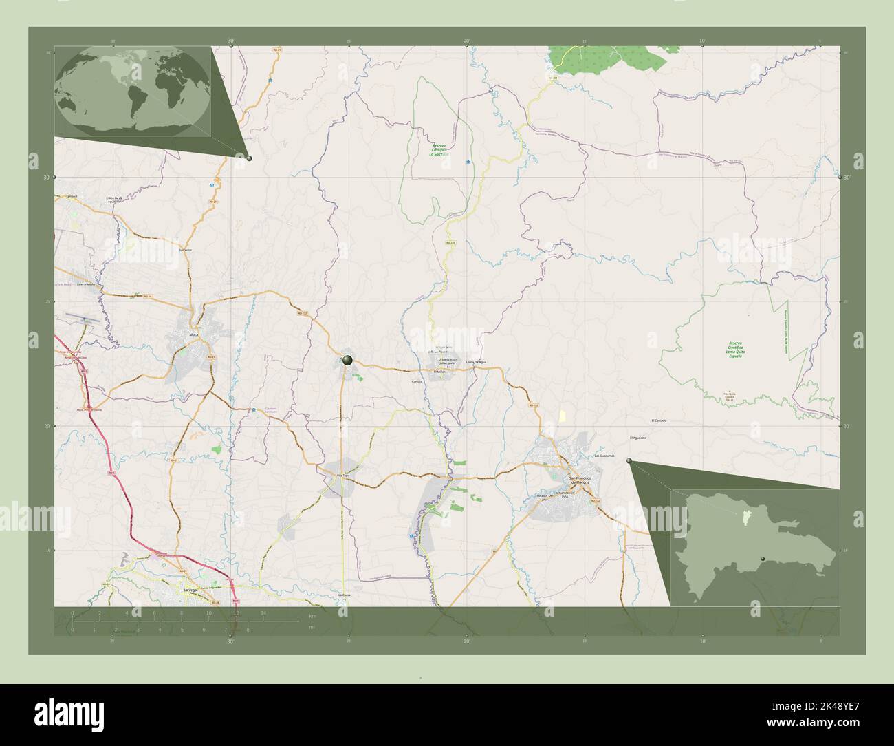 Salcedo, province of Dominican Republic. Open Street Map. Corner ...