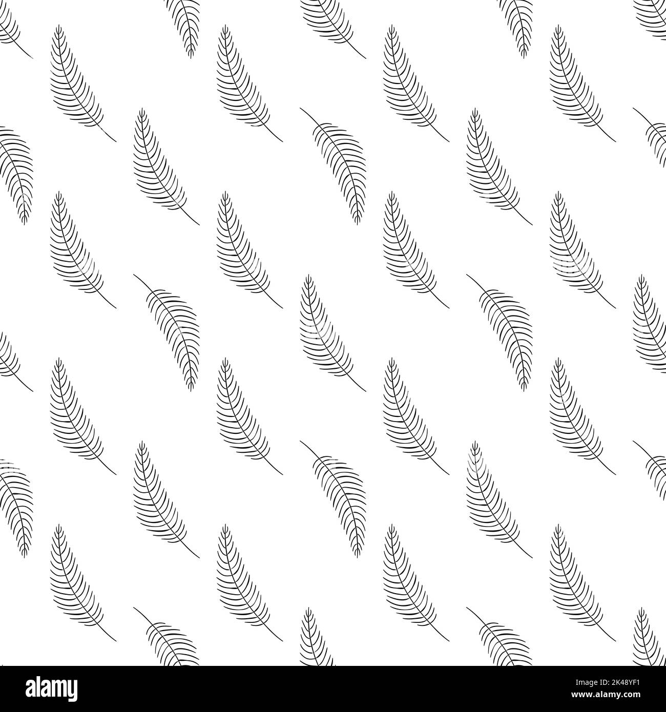 Seamless pattern with abstract feathers. Simple birds background. Black ...