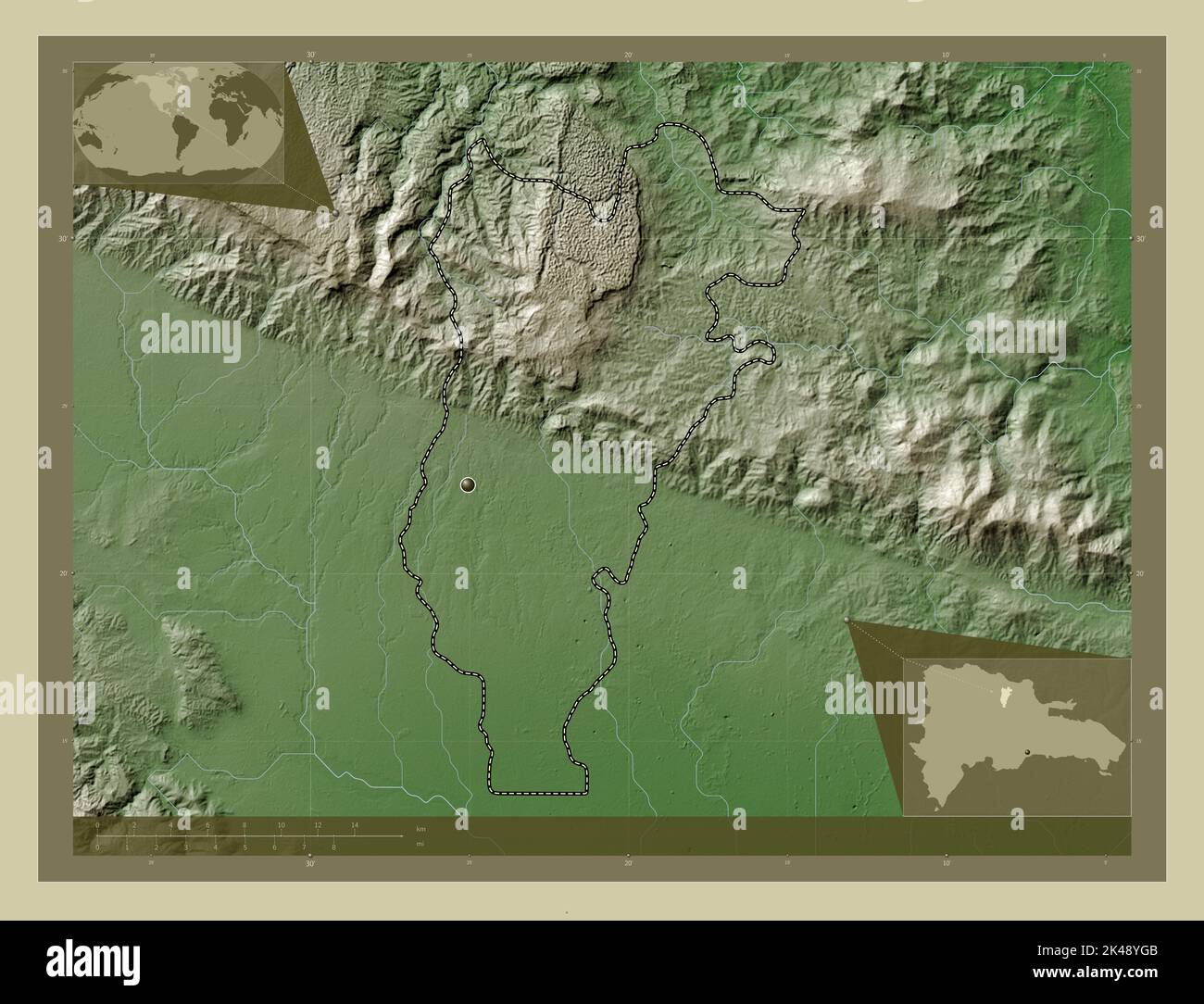 Salcedo, province of Dominican Republic. Elevation map colored in wiki ...
