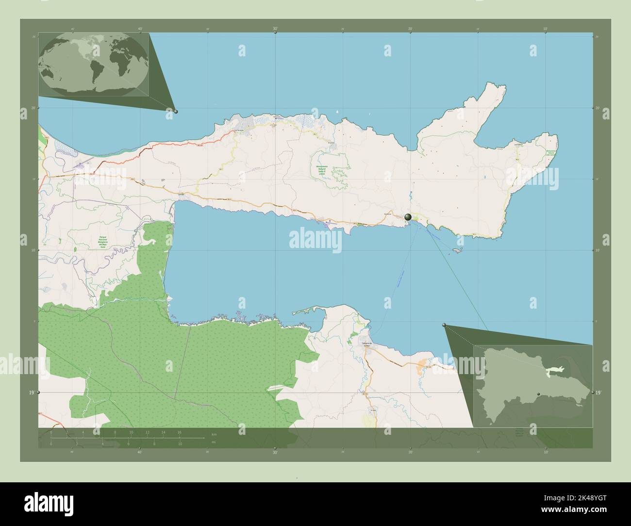 Samana, province of Dominican Republic. Open Street Map. Corner ...