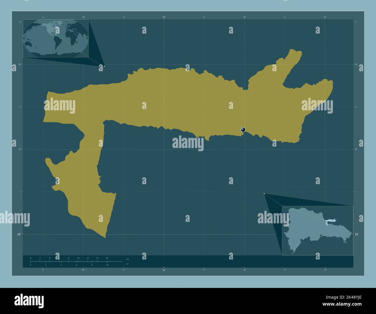 Samana, province of Dominican Republic. Solid color shape. Corner ...