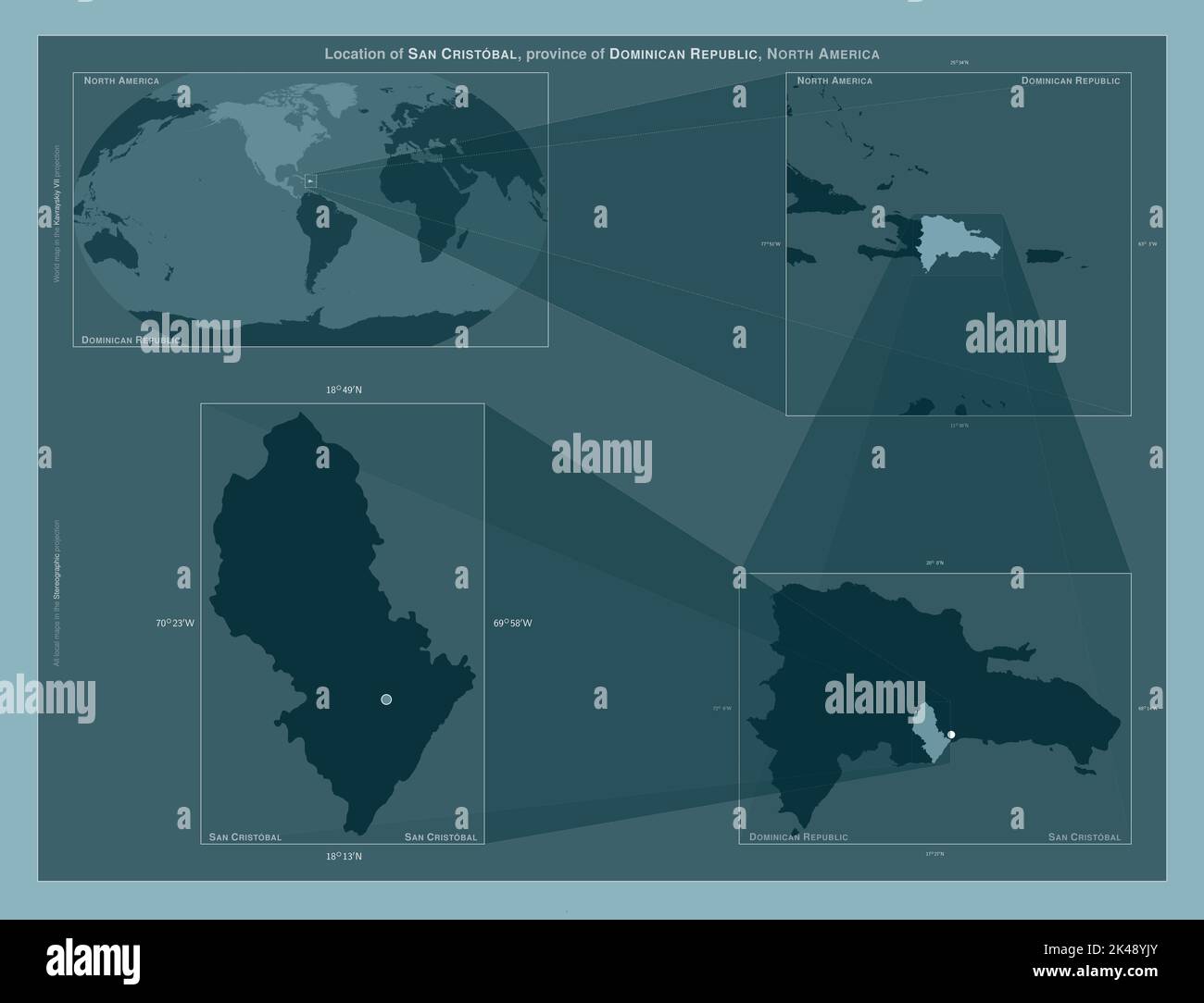 San Cristobal, province of Dominican Republic. Diagram showing the ...