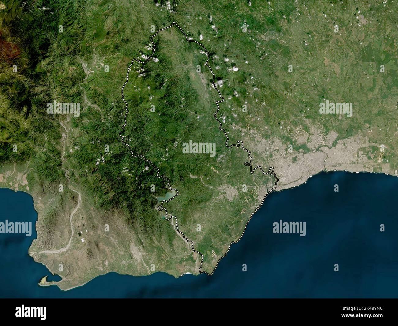 San Cristobal, province of Dominican Republic. Low resolution satellite ...