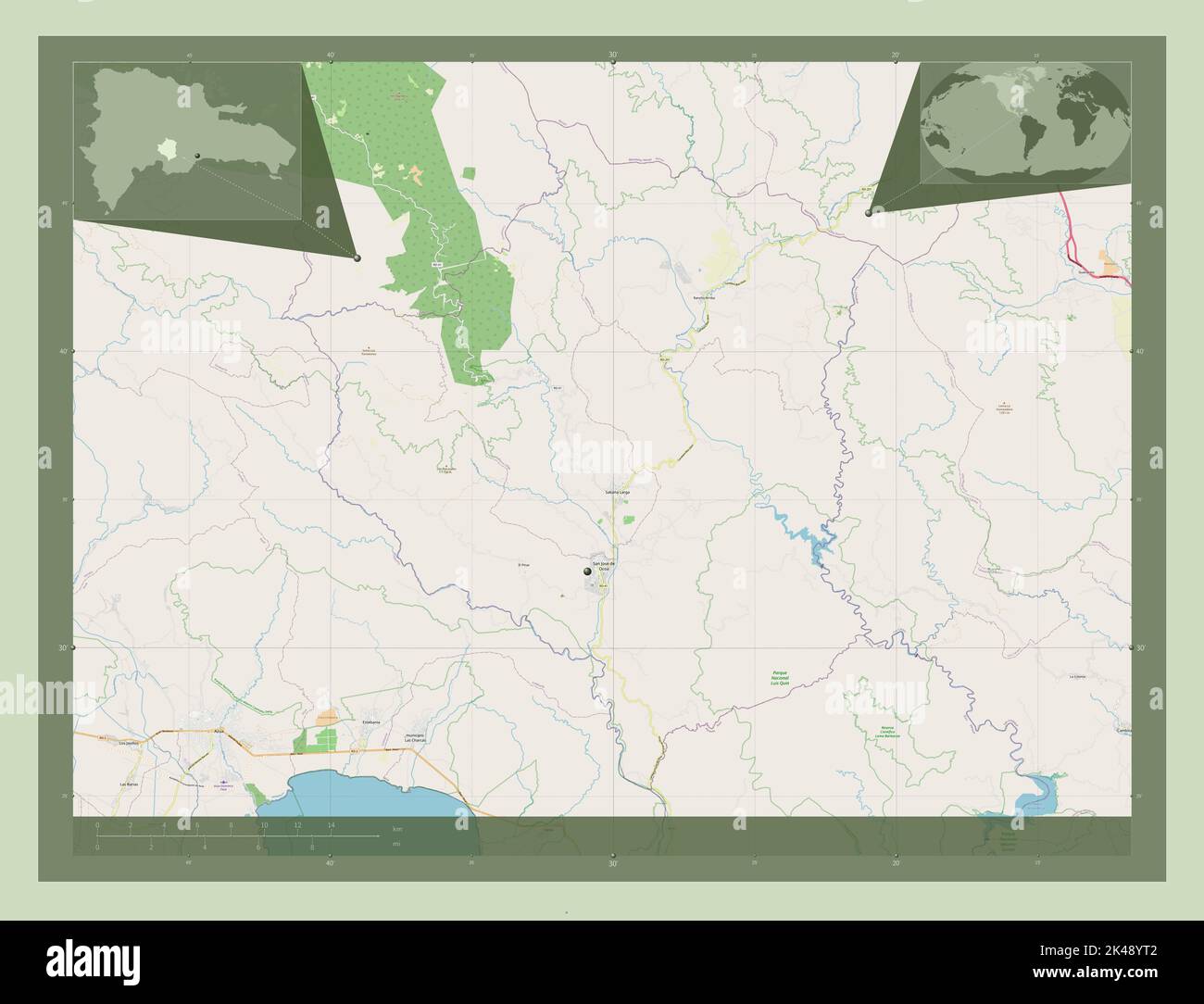 San Jose de Ocoa, province of Dominican Republic. Open Street Map ...