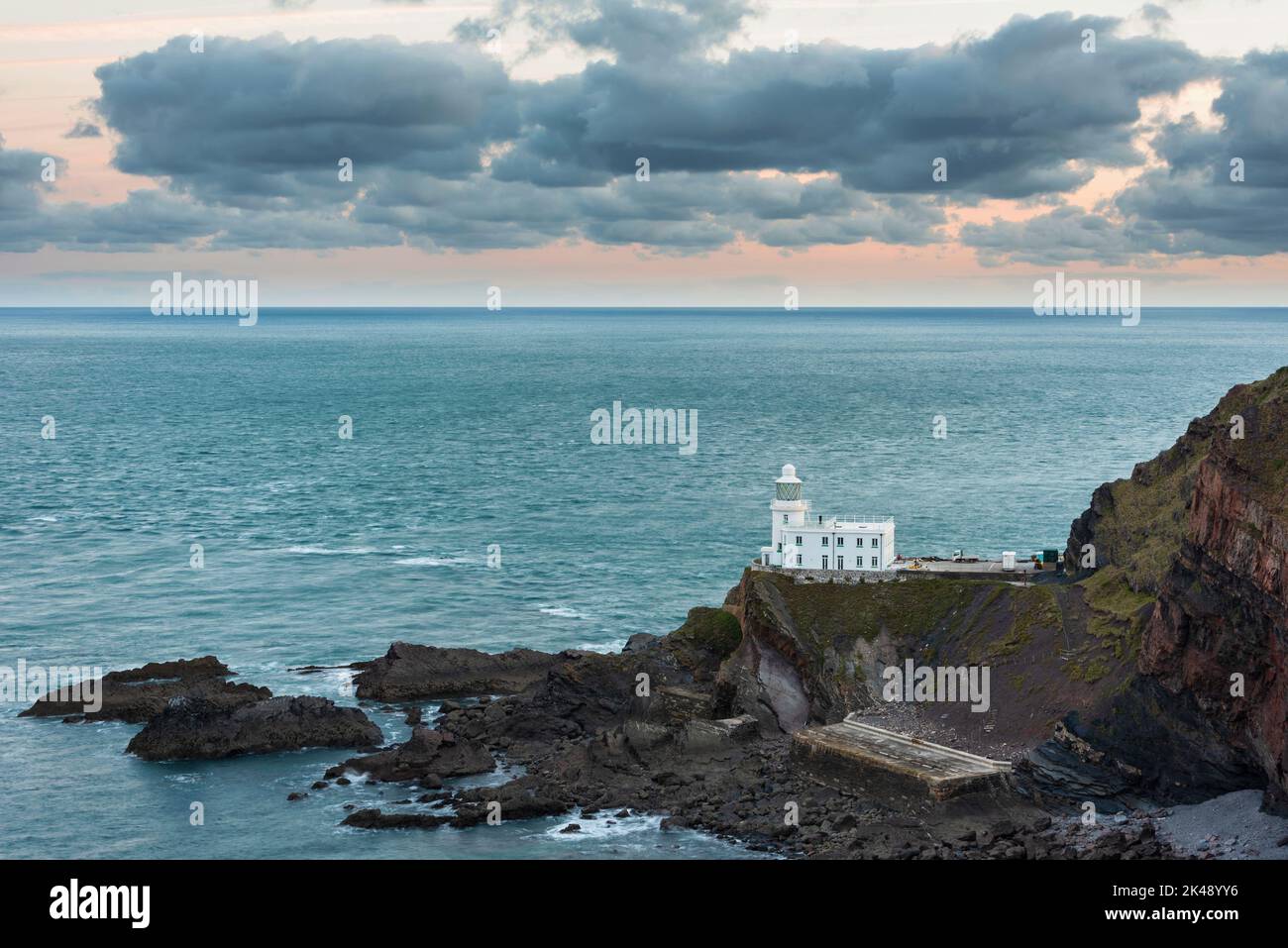 Beautiful sunrise landscape image of Devon coastline in England with ...