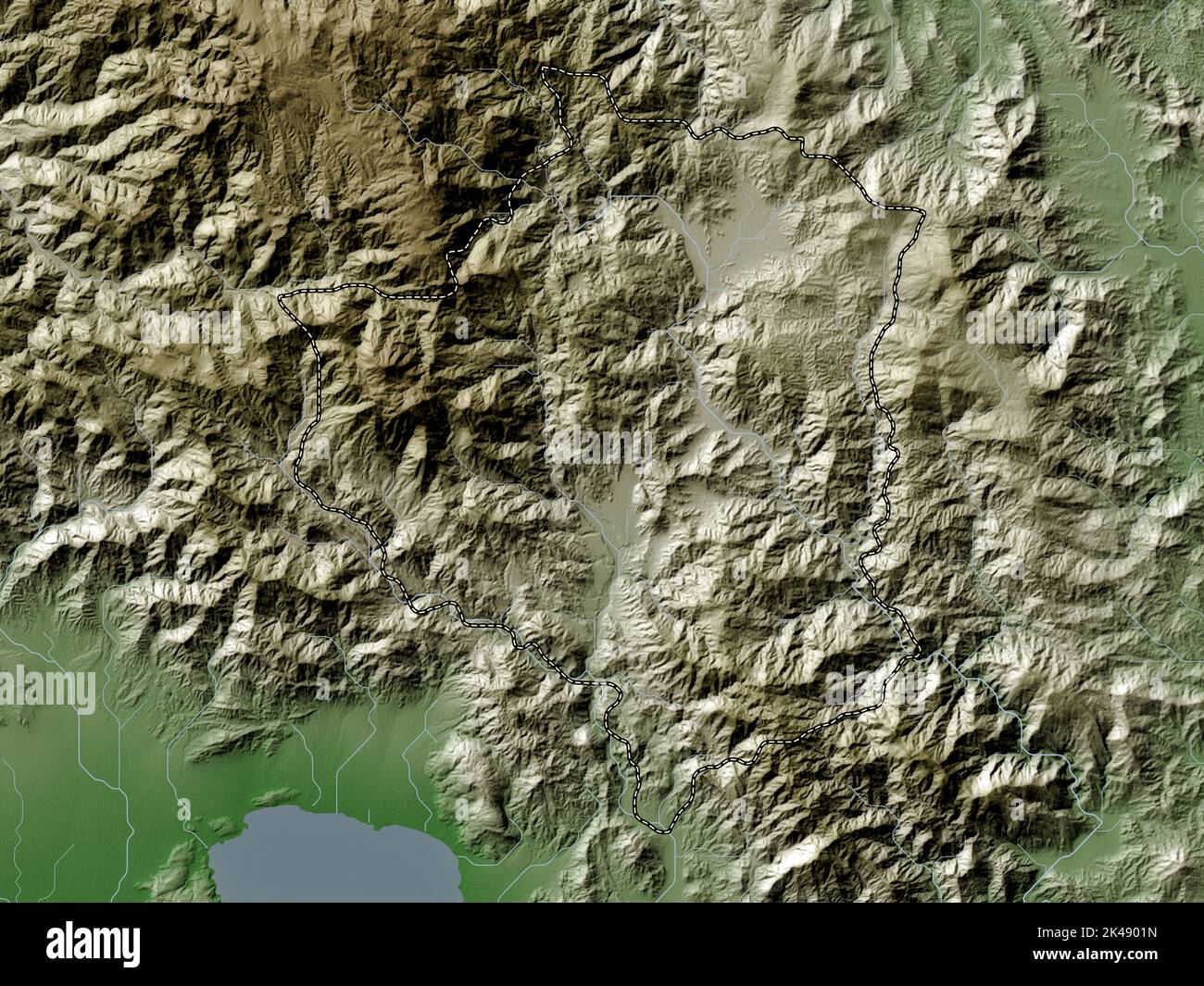 San Jose de Ocoa, province of Dominican Republic. Elevation map colored ...