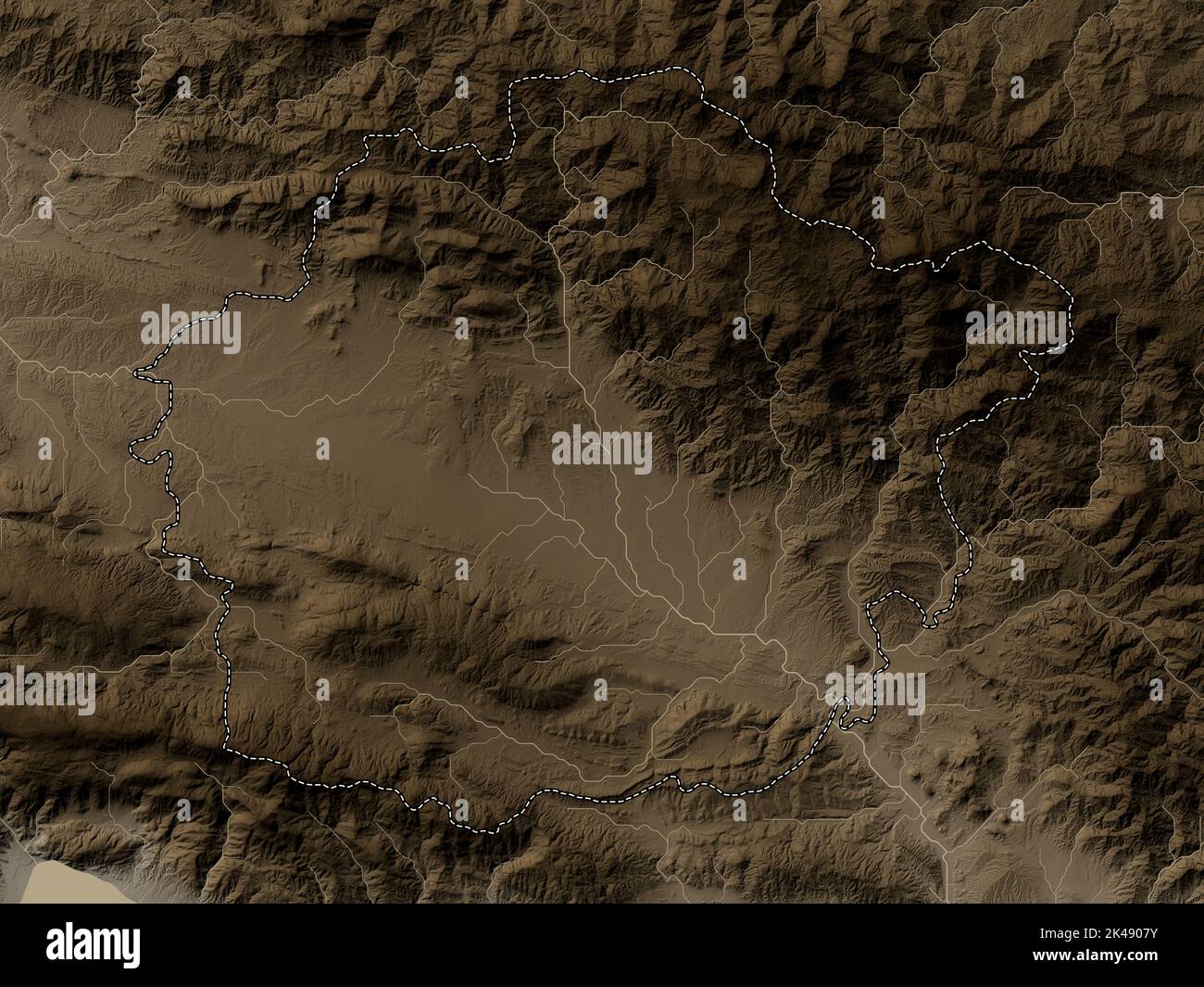 San Juan, province of Dominican Republic. Elevation map colored in ...