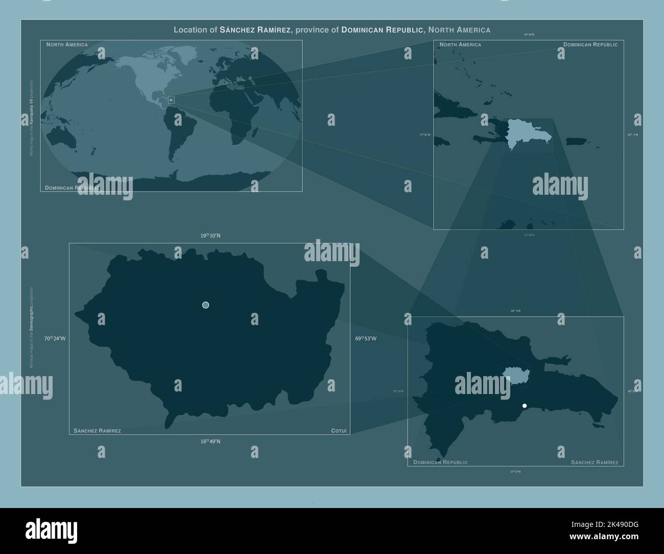 Sanchez Ramirez, province of Dominican Republic. Diagram showing the ...