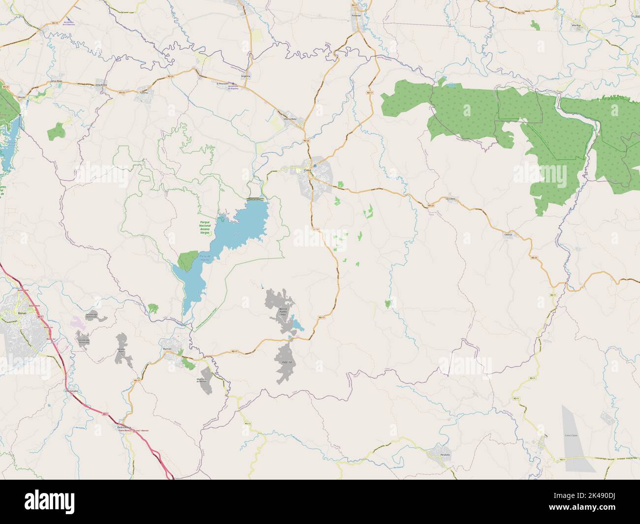 Sanchez Ramirez, province of Dominican Republic. Open Street Map Stock ...