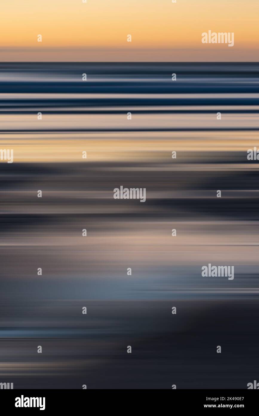 Abstract landscape blur background image of sunset over the ocean Stock ...