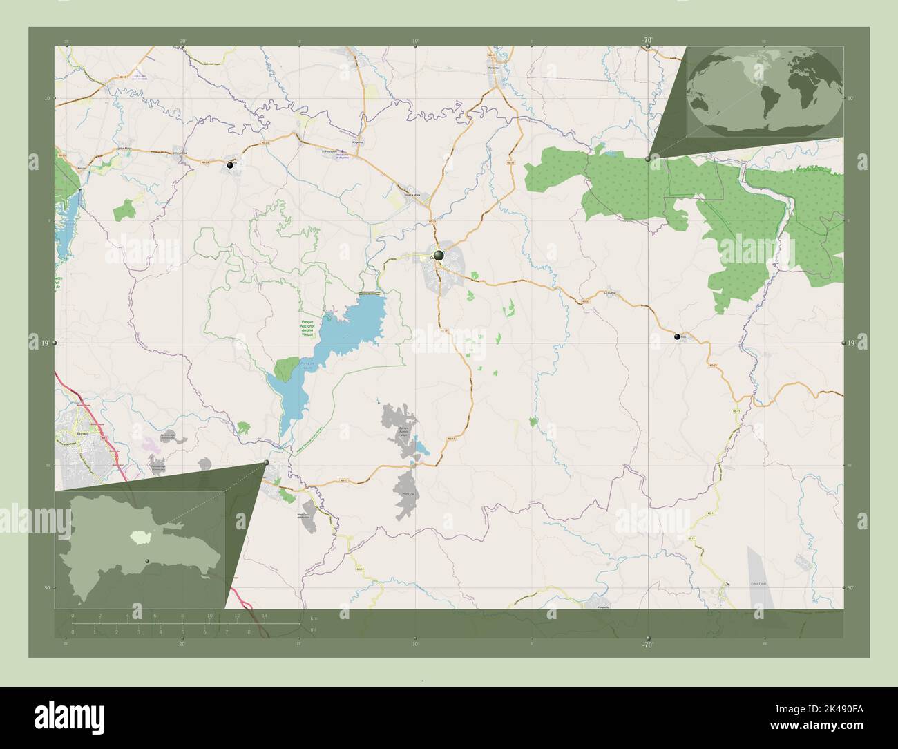Sanchez Ramirez, province of Dominican Republic. Open Street Map ...