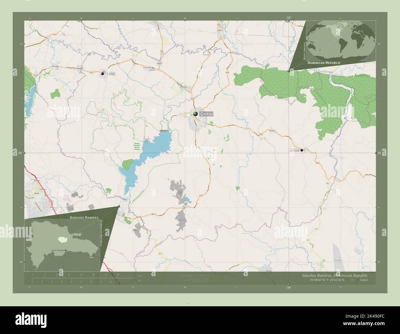 Sanchez Ramirez, province of Dominican Republic. Open Street Map ...