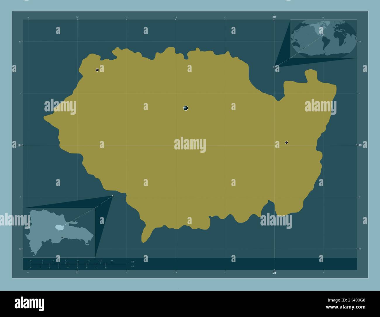 Sanchez Ramirez, province of Dominican Republic. Solid color shape ...