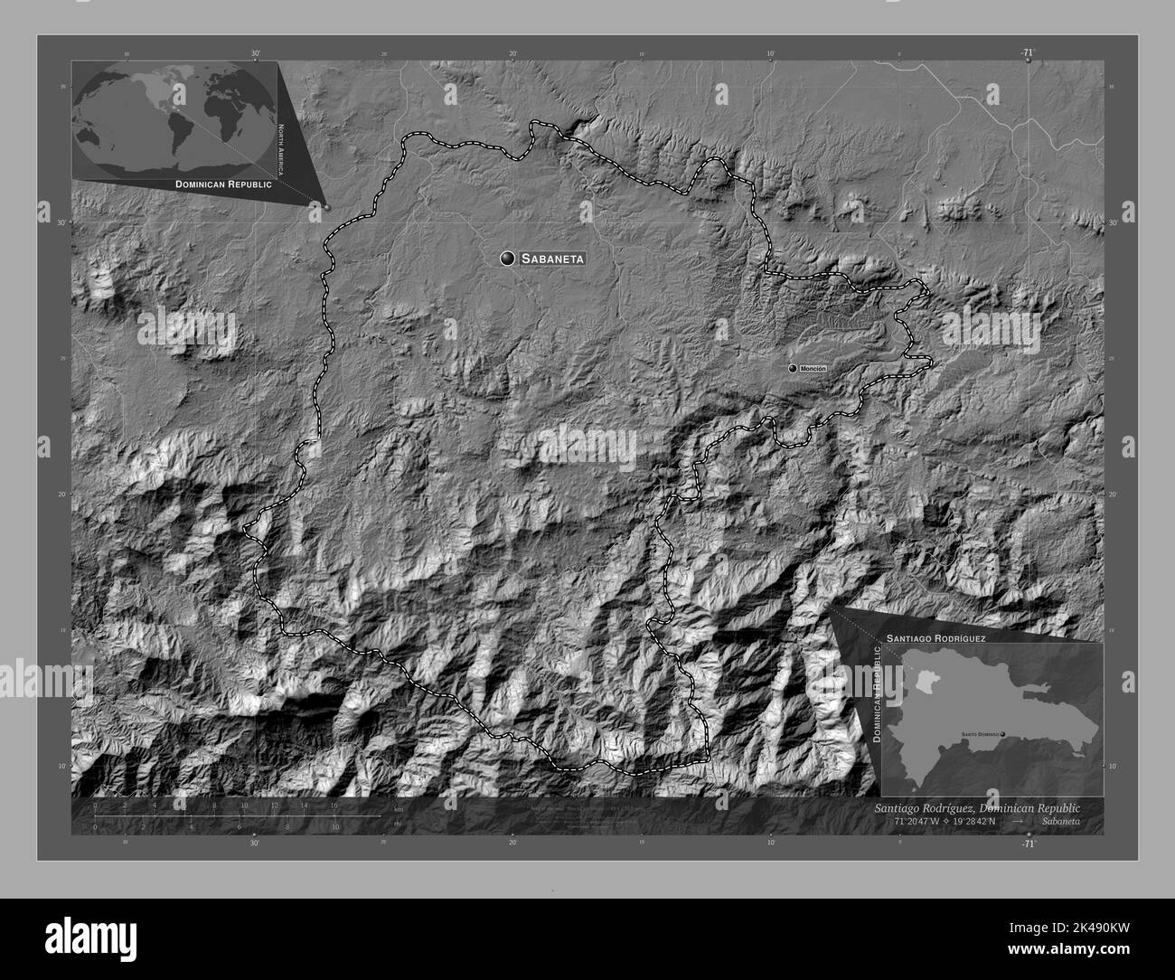 Santiago Rodriguez, province of Dominican Republic. Bilevel elevation ...