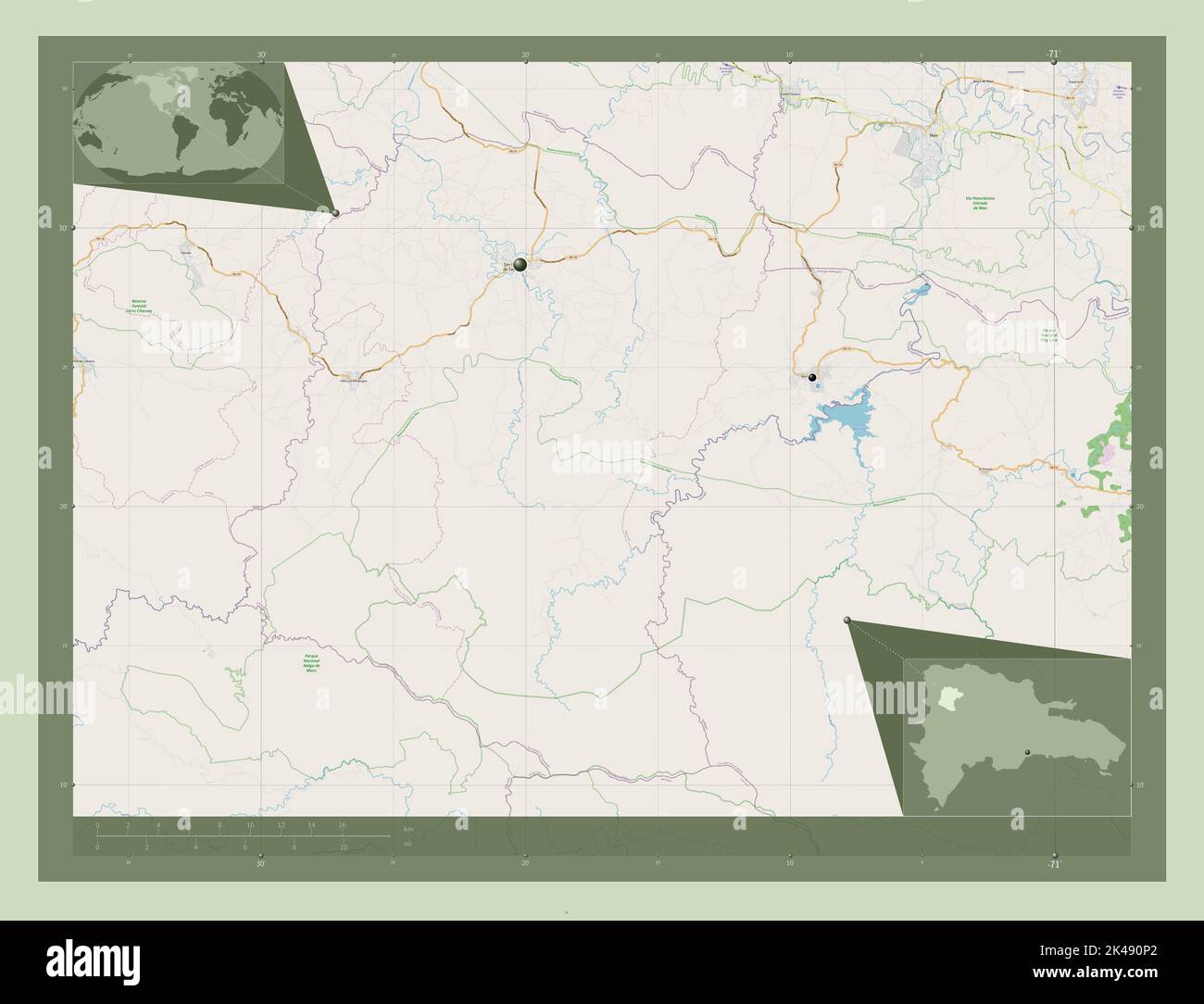 Santiago Rodriguez, province of Dominican Republic. Open Street Map ...