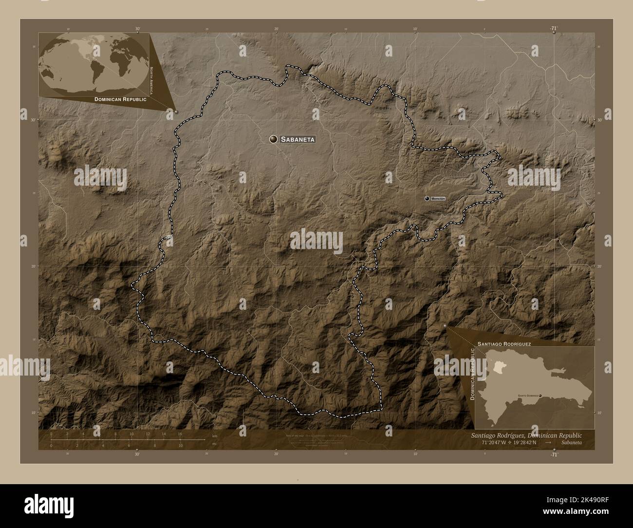 Santiago Rodriguez, province of Dominican Republic. Elevation map ...