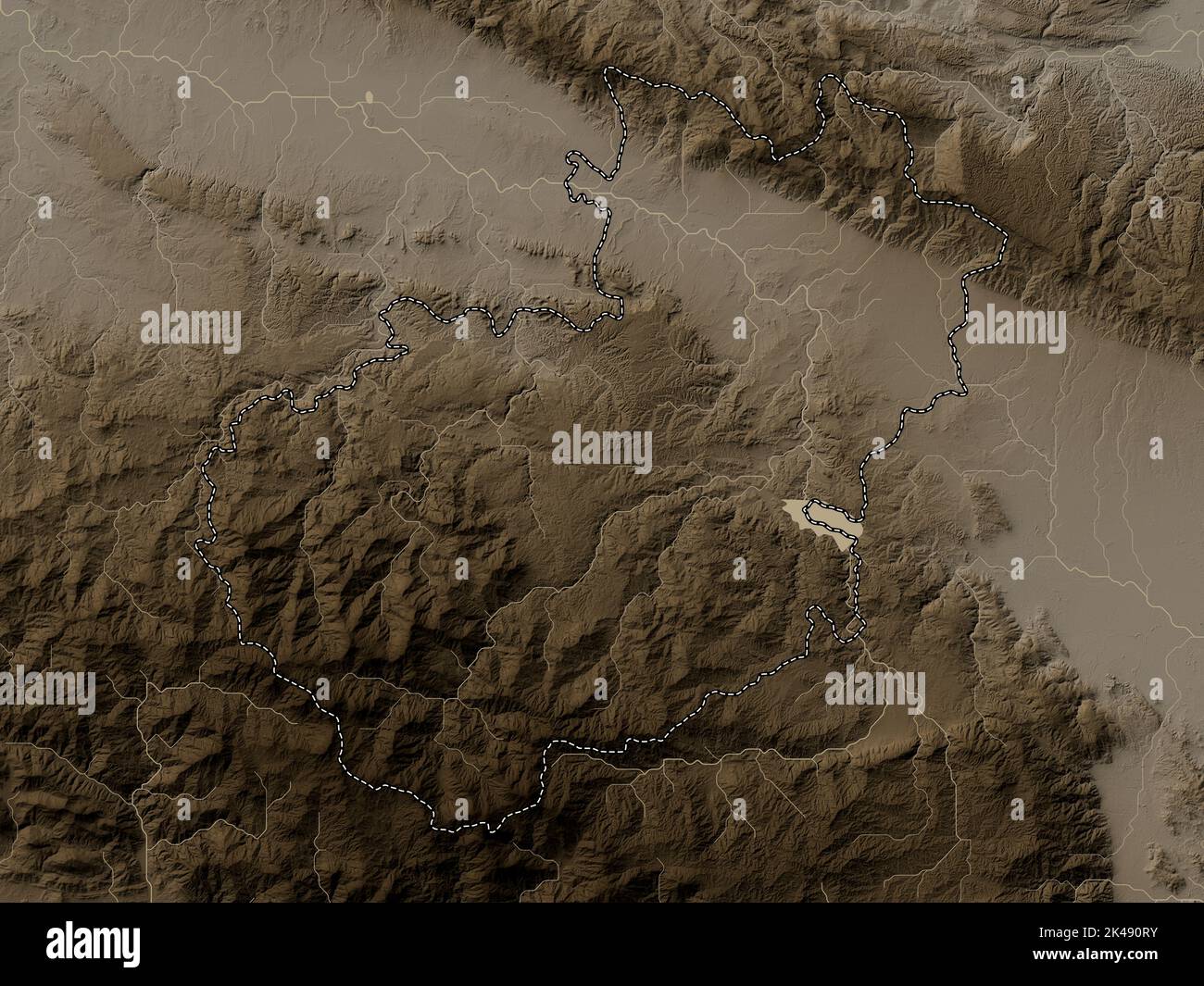 Santiago, province of Dominican Republic. Elevation map colored in ...