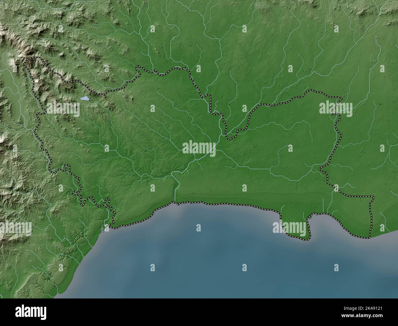 Santo Domingo, province of Dominican Republic. Elevation map colored in ...