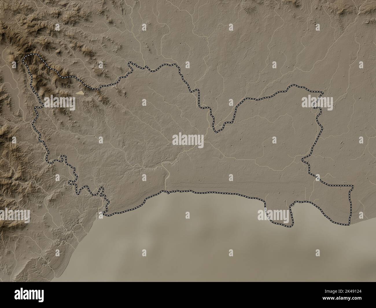 Santo Domingo, province of Dominican Republic. Elevation map colored in ...