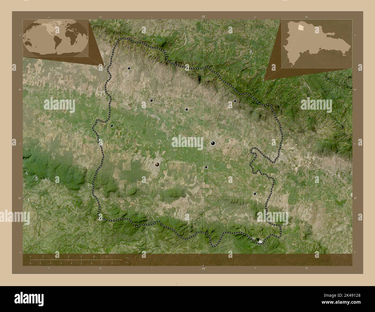 Valverde, province of Dominican Republic. Low resolution satellite map ...