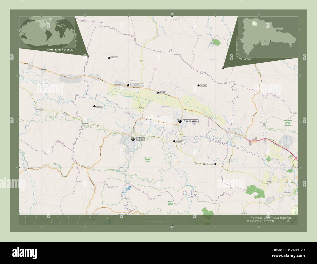 Valverde, province of Dominican Republic. Open Street Map. Locations ...