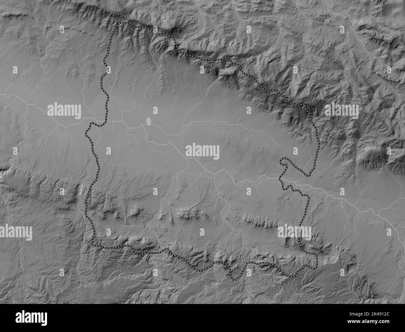 Valverde, province of Dominican Republic. Grayscale elevation map with ...