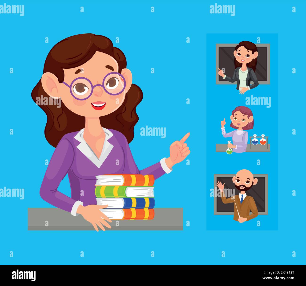 icon set, teachers cartoon Stock Vector Image & Art - Alamy