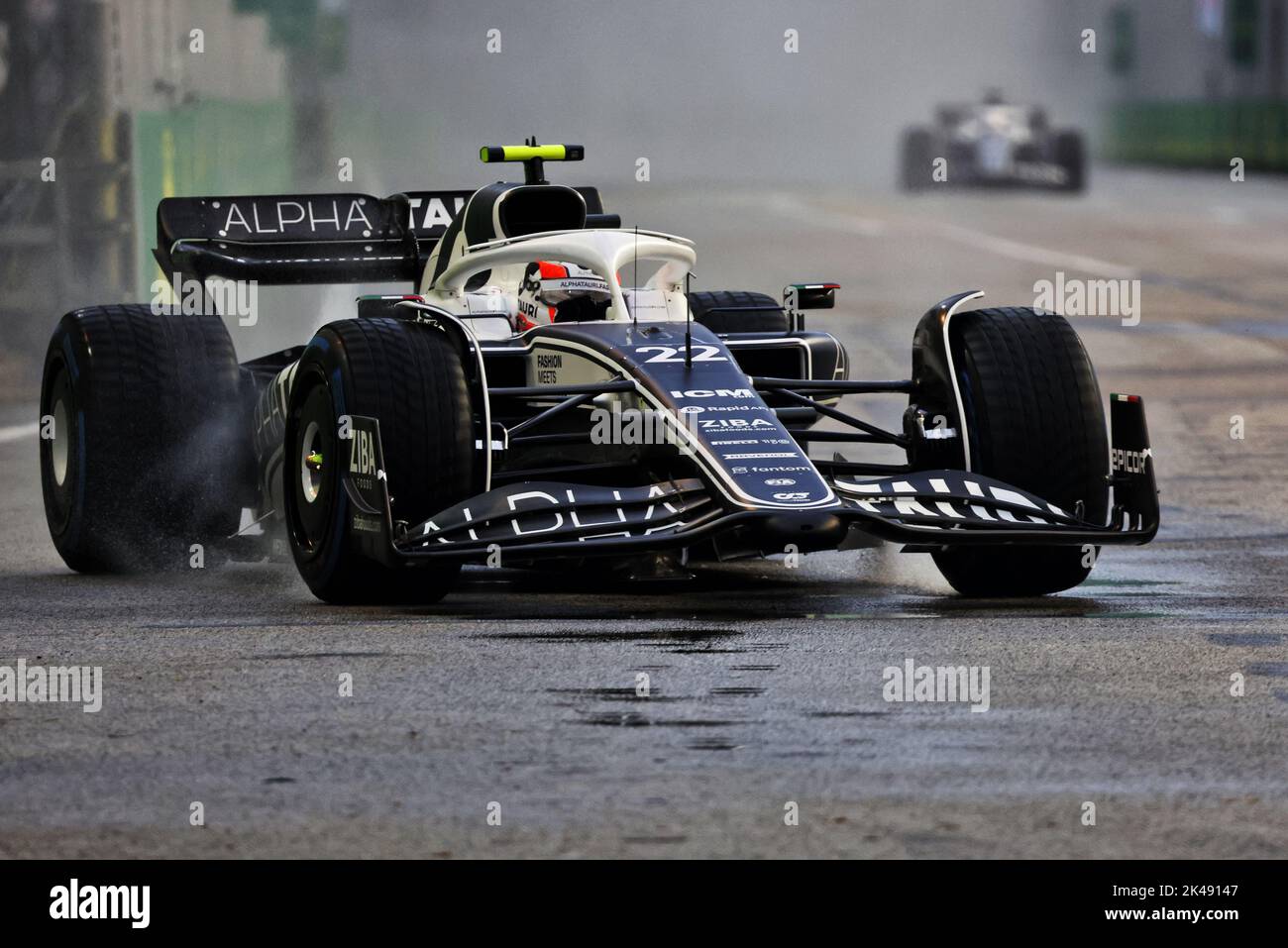 Yuki Tsunoda (JPN) AlphaTauri AT03. 01.10.2022. Formula 1 World Championship, Rd 17, Singapore ...