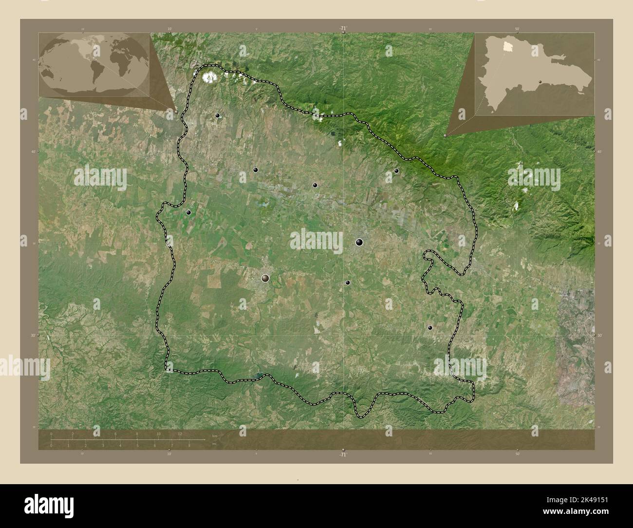 Valverde, province of Dominican Republic. High resolution satellite map ...