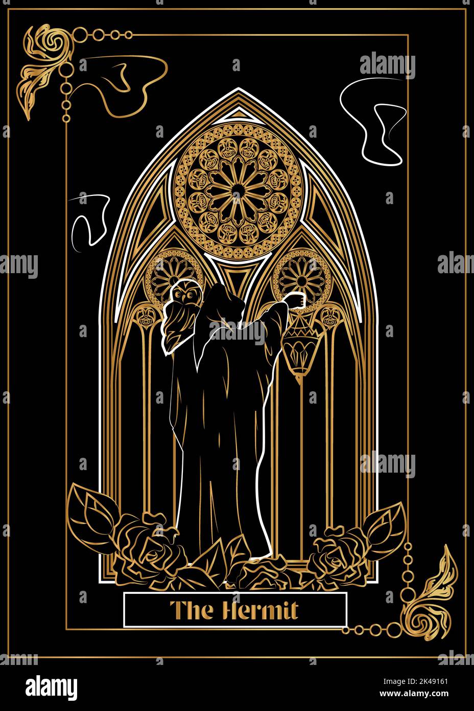 The Illustration Card For Tarot The Hermit Stock Vector Image And Art Alamy