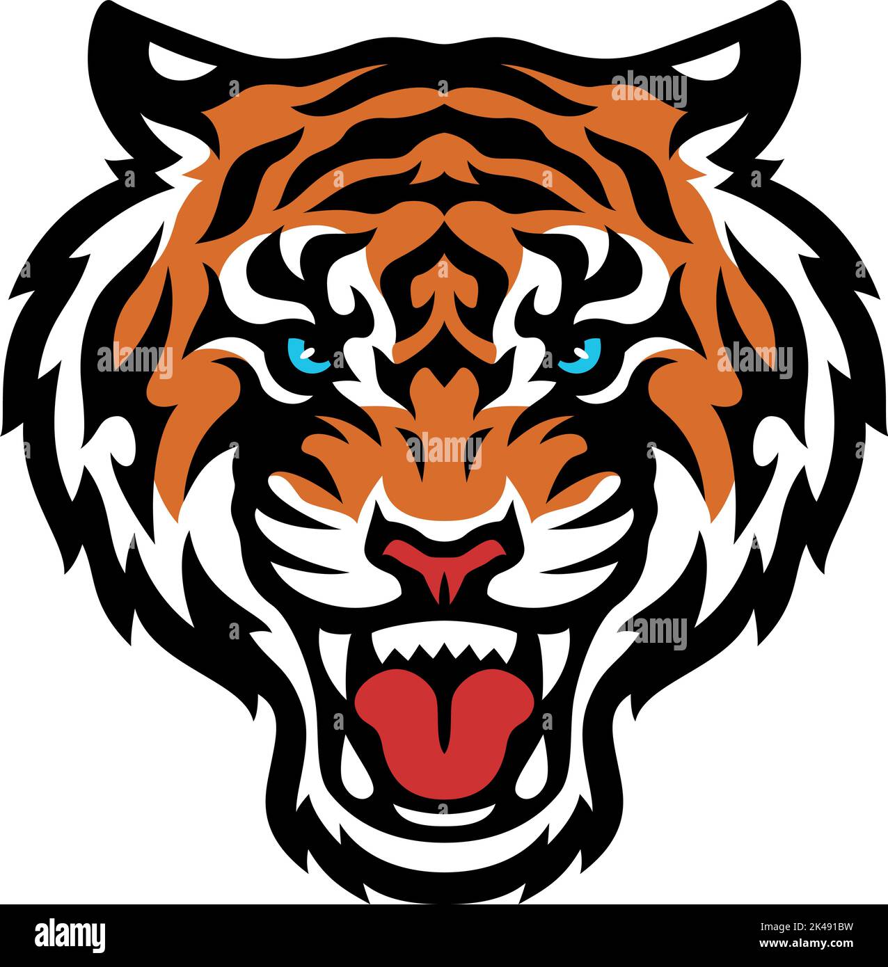 Tiger head roaring hi-res stock photography and images - Alamy