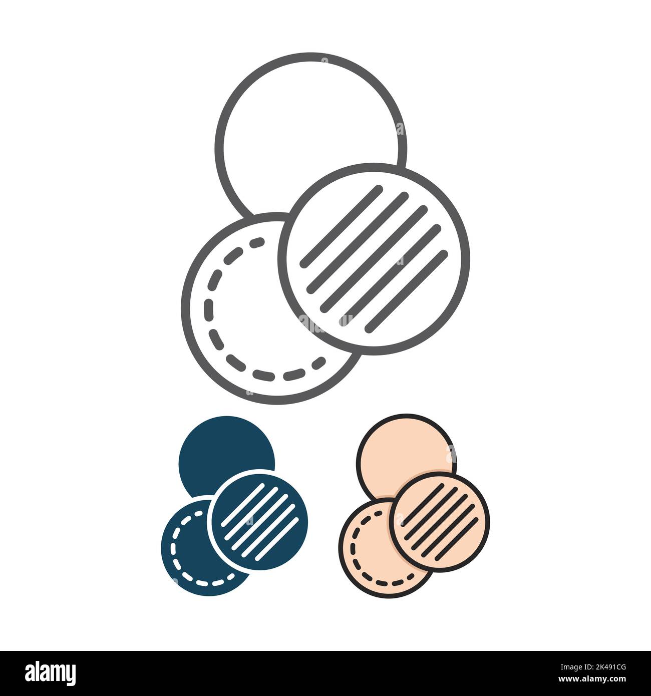 Cotton pad icon set. linear style sign for mobile concept and web ...