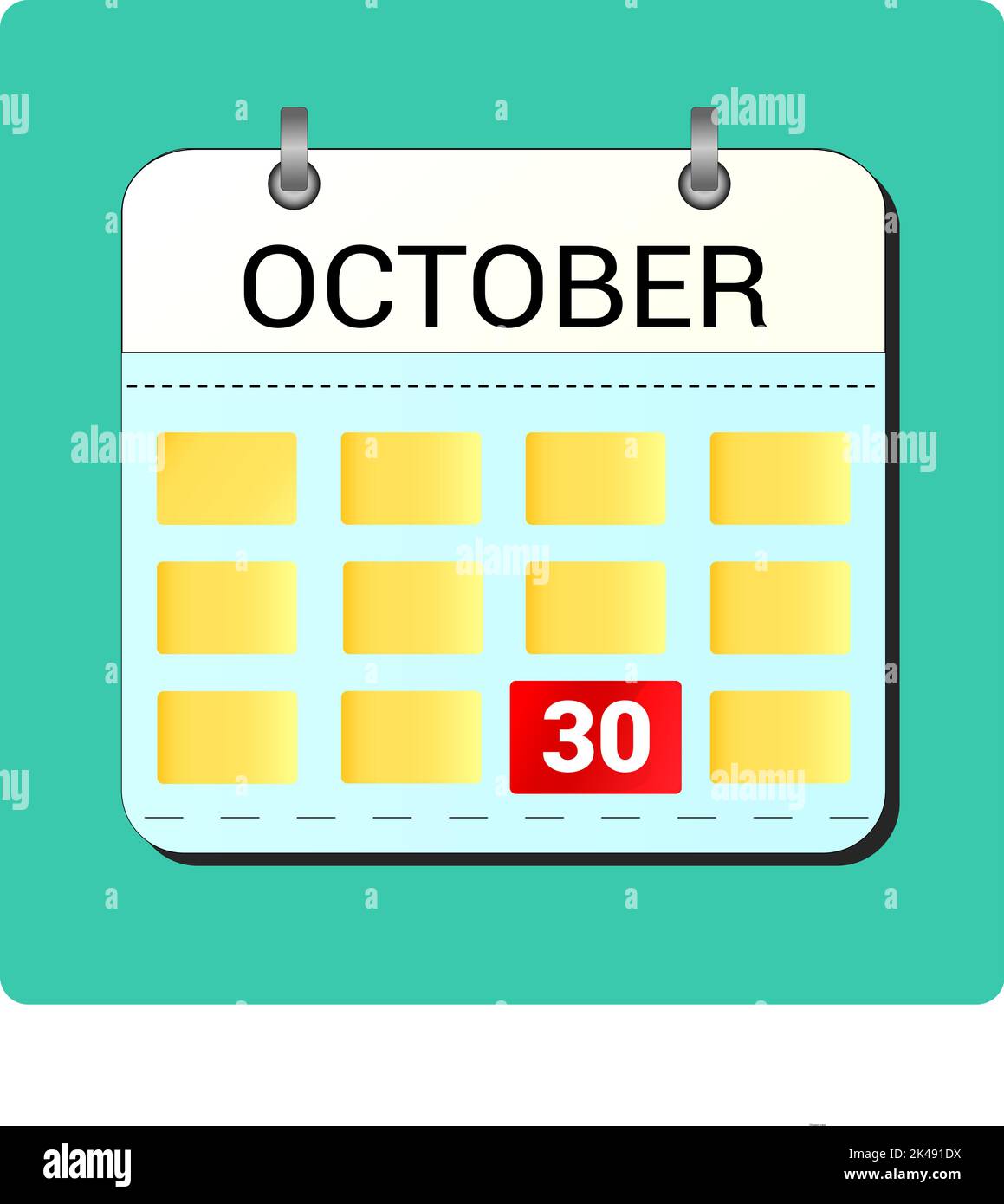 calendar vector drawing, date October 27 on the page Stock Vector Image ...